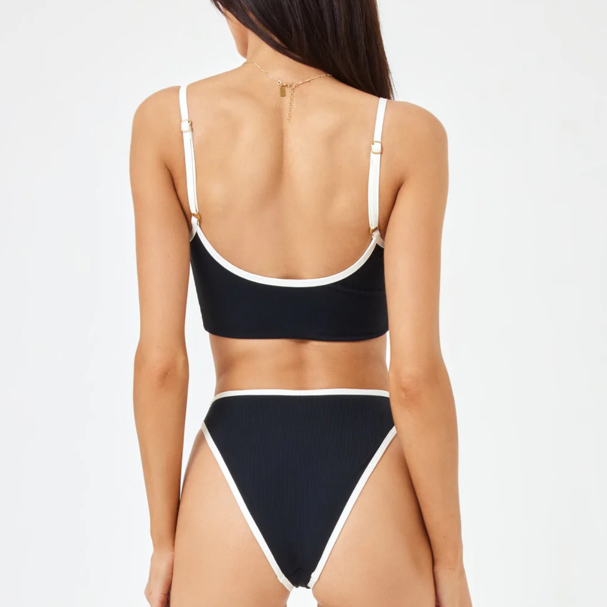 Nora Bottom Bitsy in Black/Cream | L*Space Swimwear